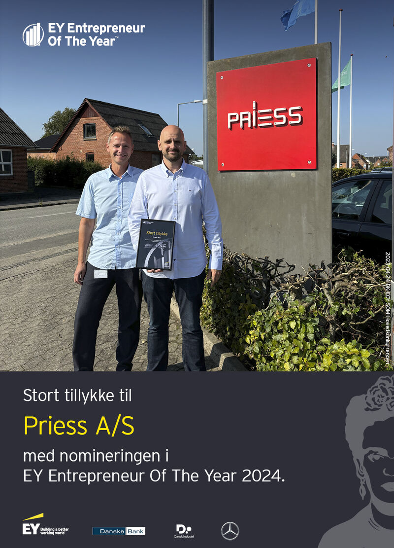 Vi er nomineret til EY Entrepreneur Of The Year 2024 | Priess A/S